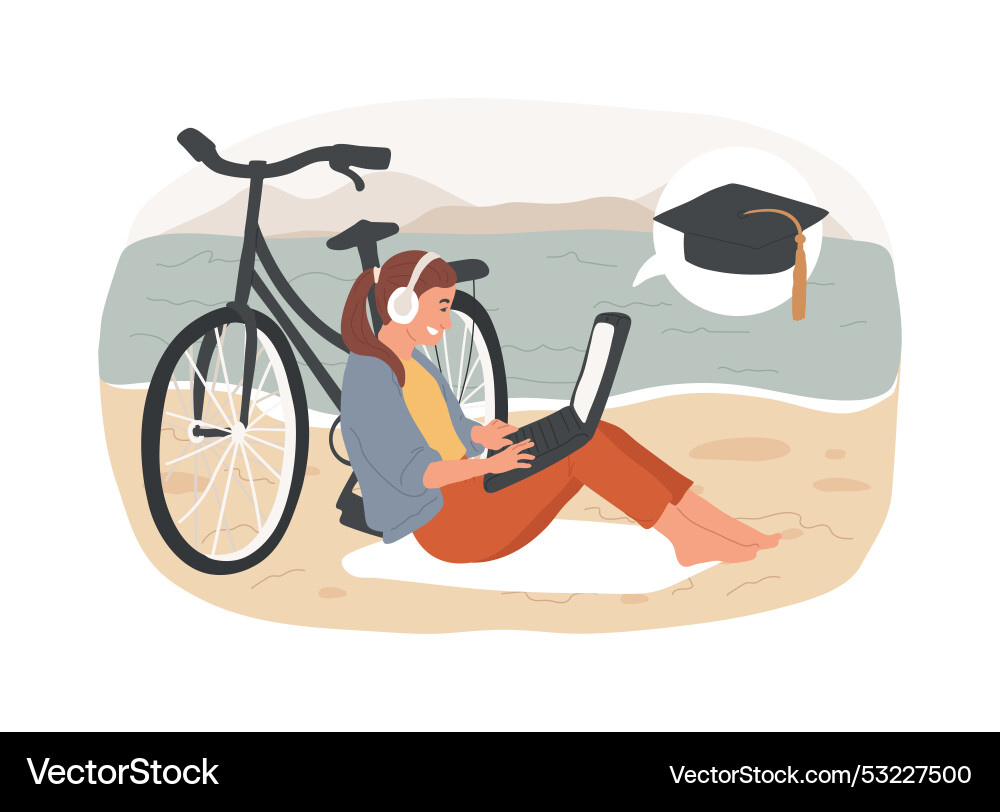 Study everywhere isolated cartoon Royalty Free Vector Image