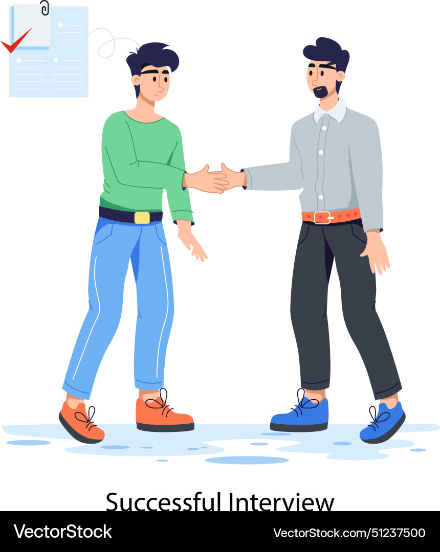 Successful interview Royalty Free Vector Image