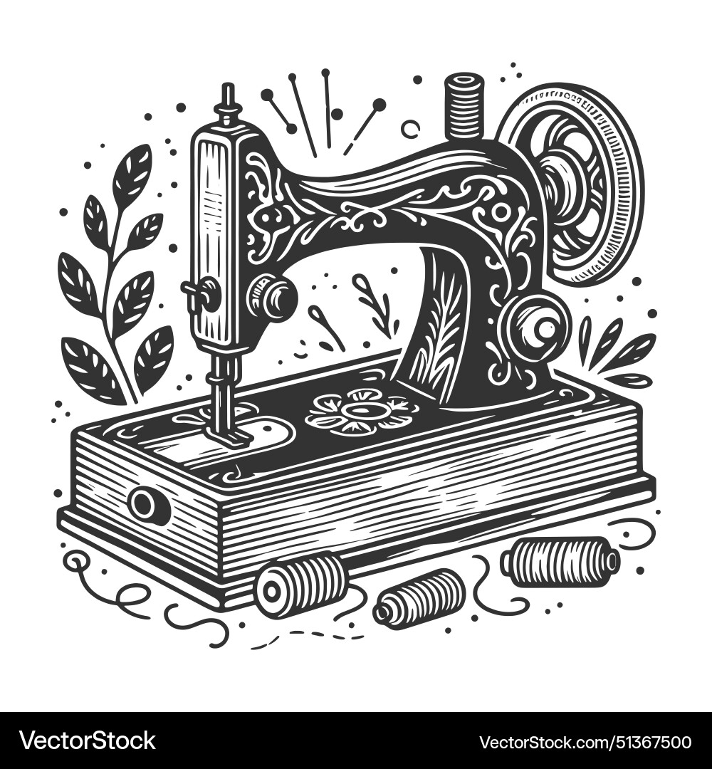 Vintage Sewing Machine Vector