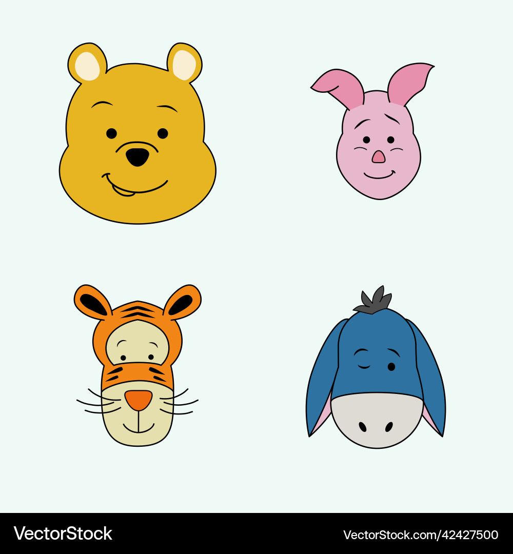 Winnie the Pooh Crew Royalty Free Vector Image