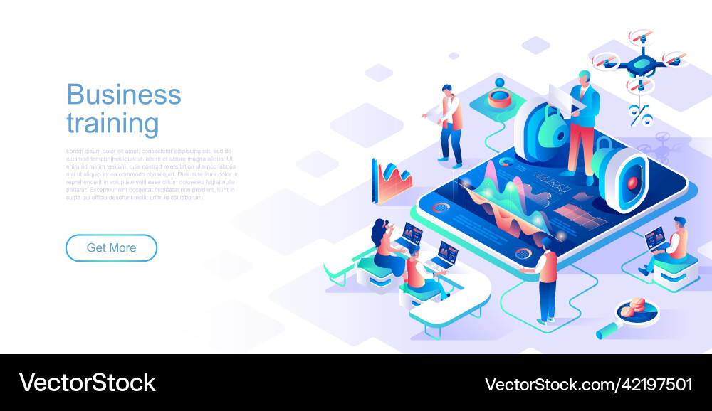 Business training landing page template Royalty Free Vector