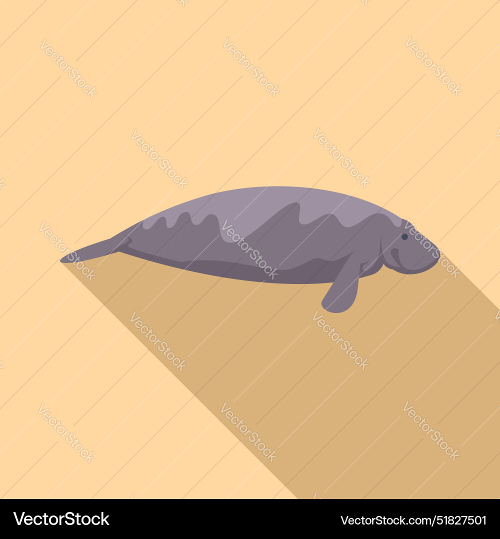 Cartoon manatee is taking a swim Royalty Free Vector Image