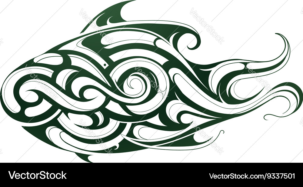 Decorative fish tattoo Royalty Free Vector Image