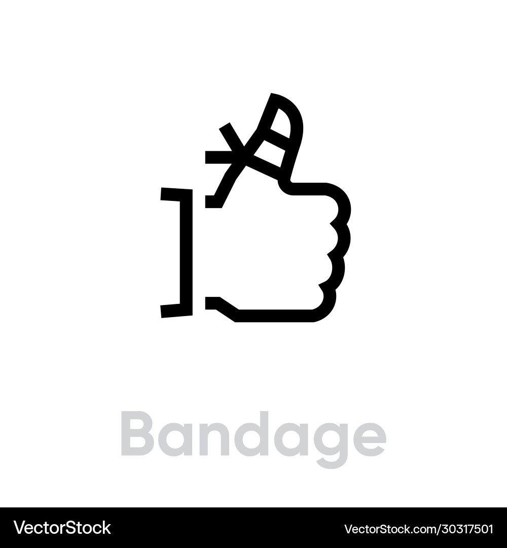Editable Finger Bandage Icon Royalty Free Vector Image
