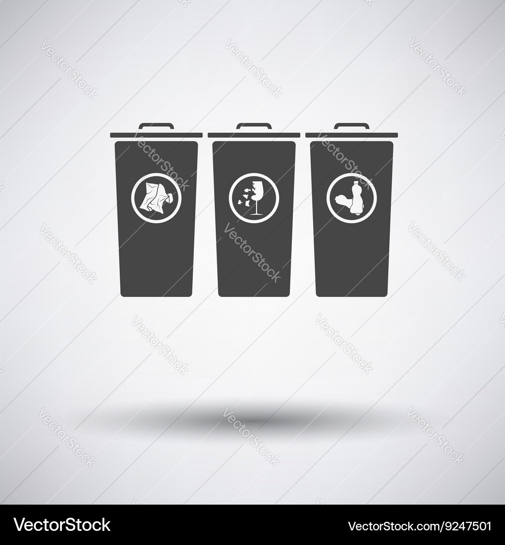 Garbage containers with separated trash icon Vector Image