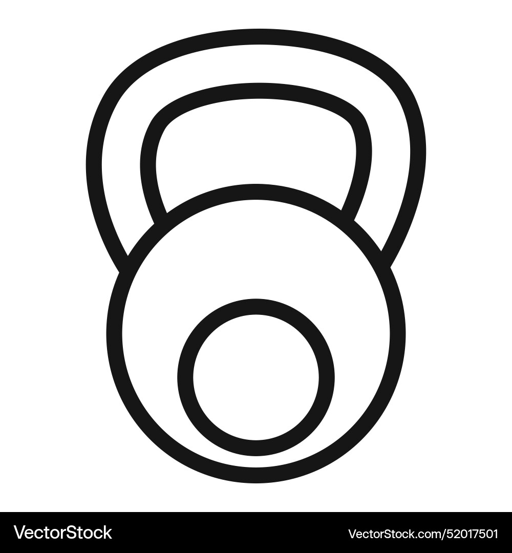 Kettlebell icon black line art Royalty Free Vector Image
