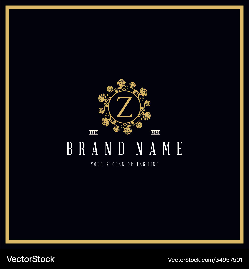 Letter z rose logo design concept ornament Vector Image