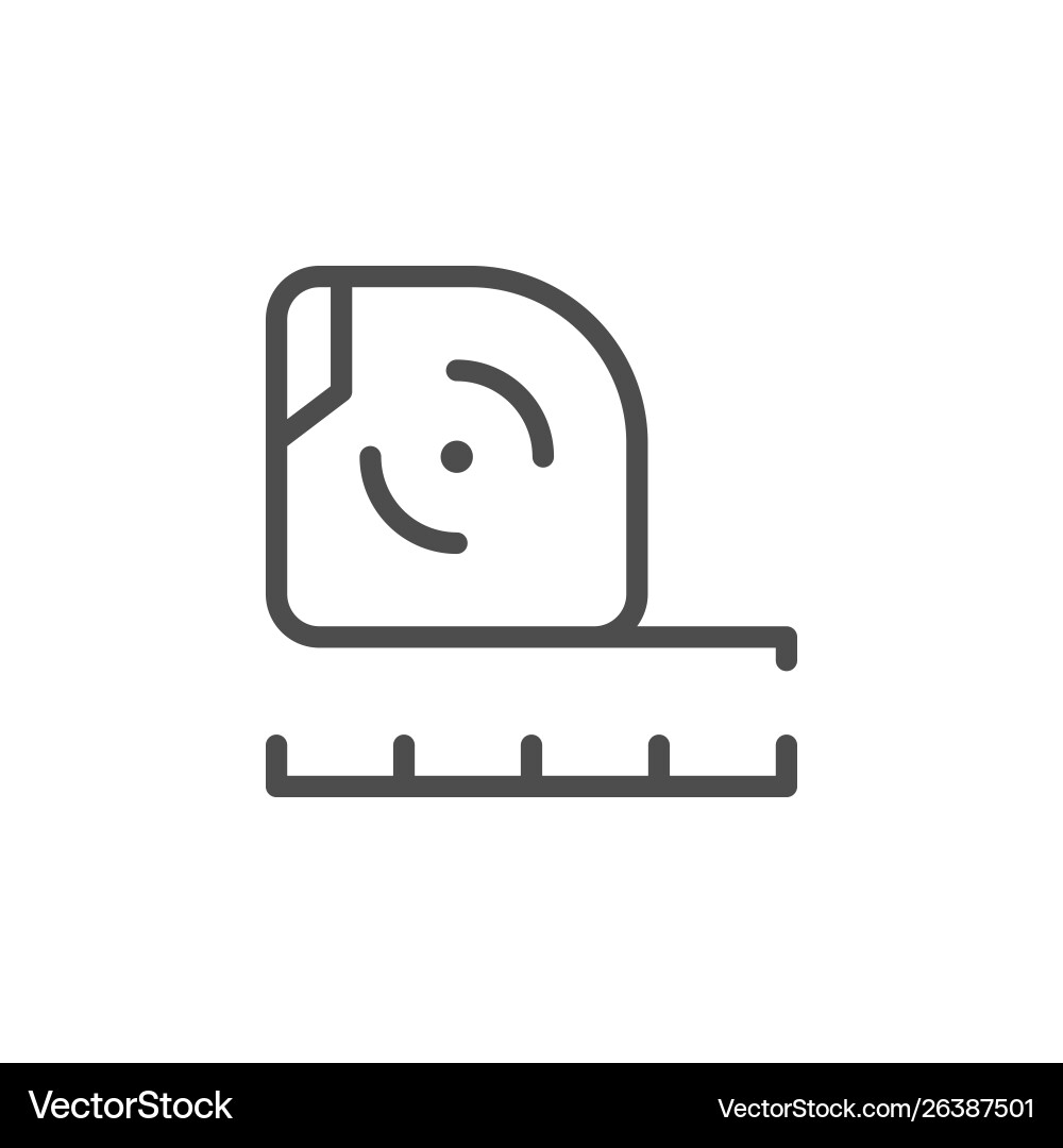 Measuring tape line outline icon Royalty Free Vector Image