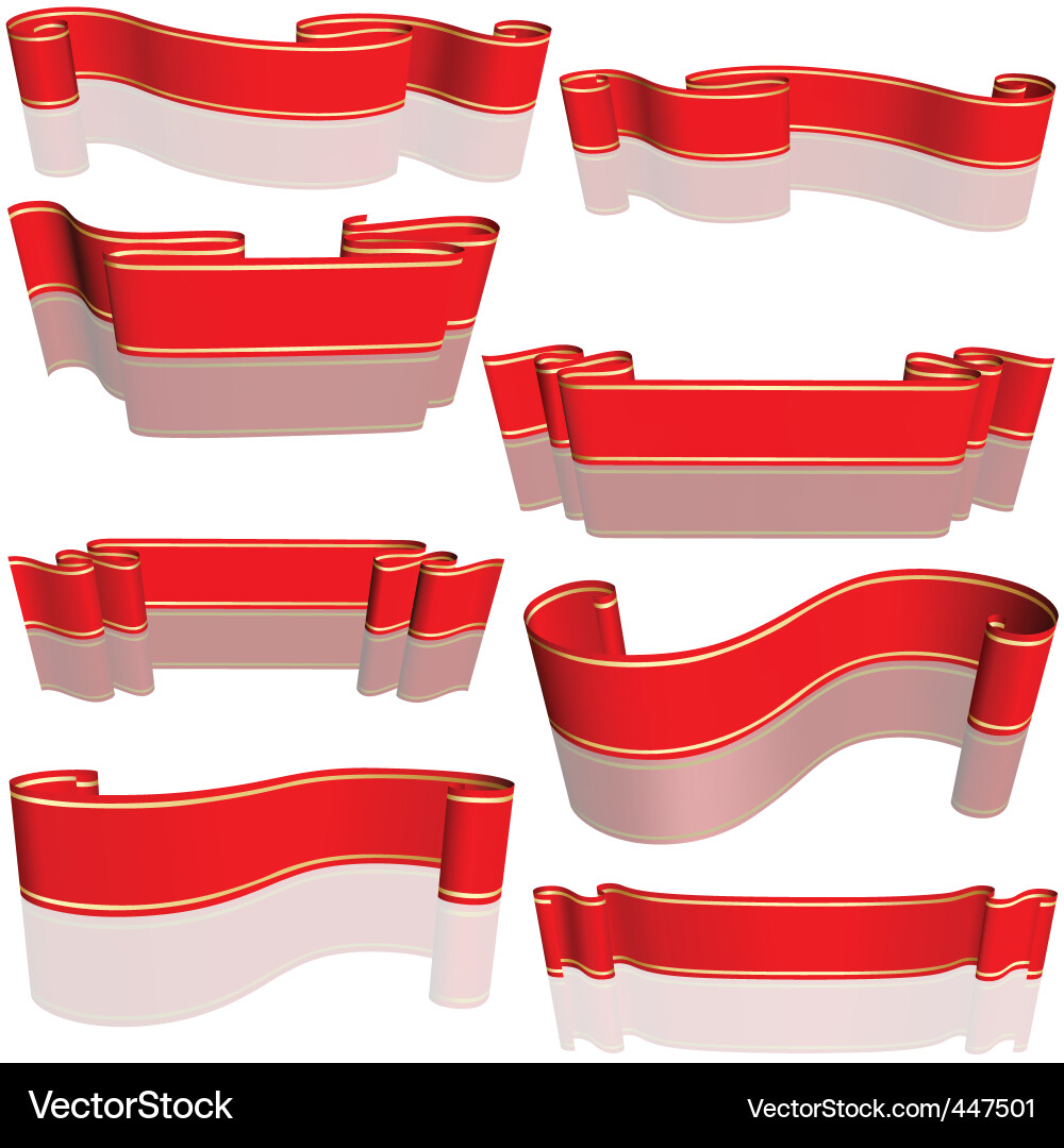 Red banners Royalty Free Vector Image - VectorStock