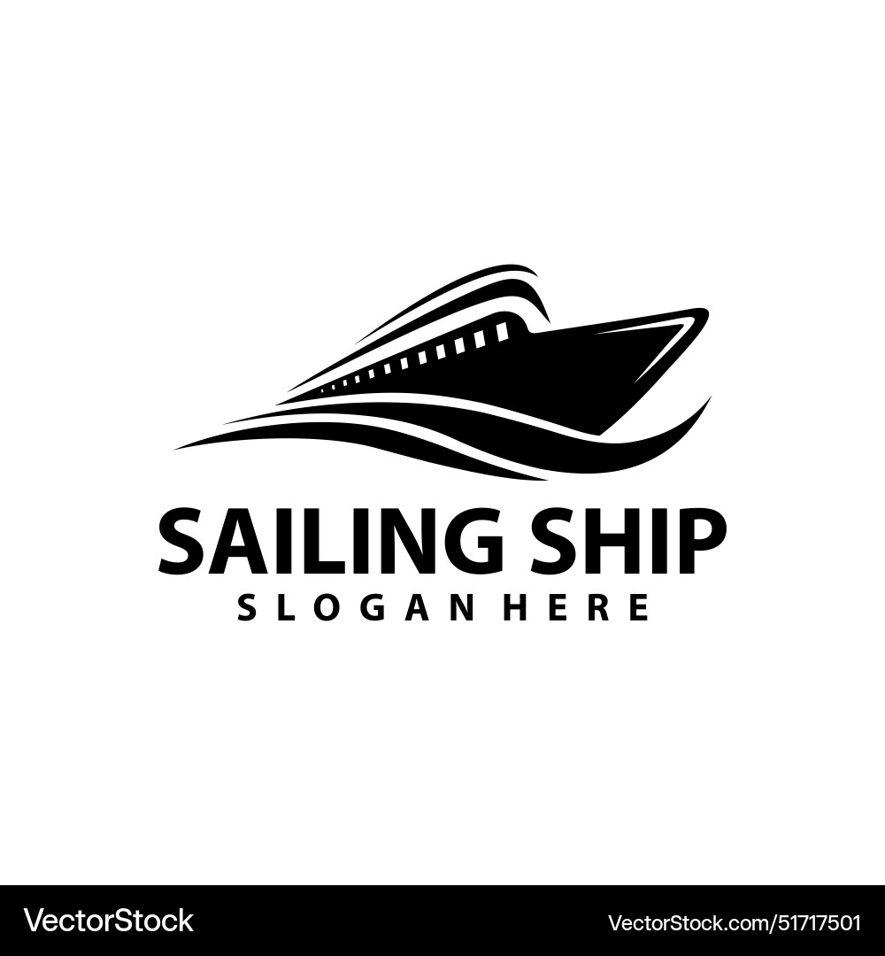 Vintage ship template Royalty Free Vector Image