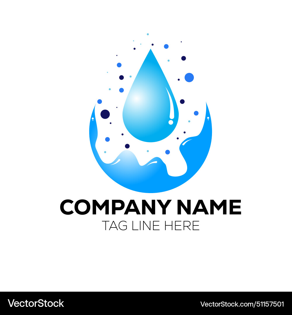 Water drop logo design Royalty Free Vector Image