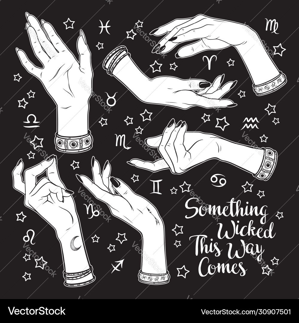 Witch Hands - Dark Art Collection Royalty Free Vector Image