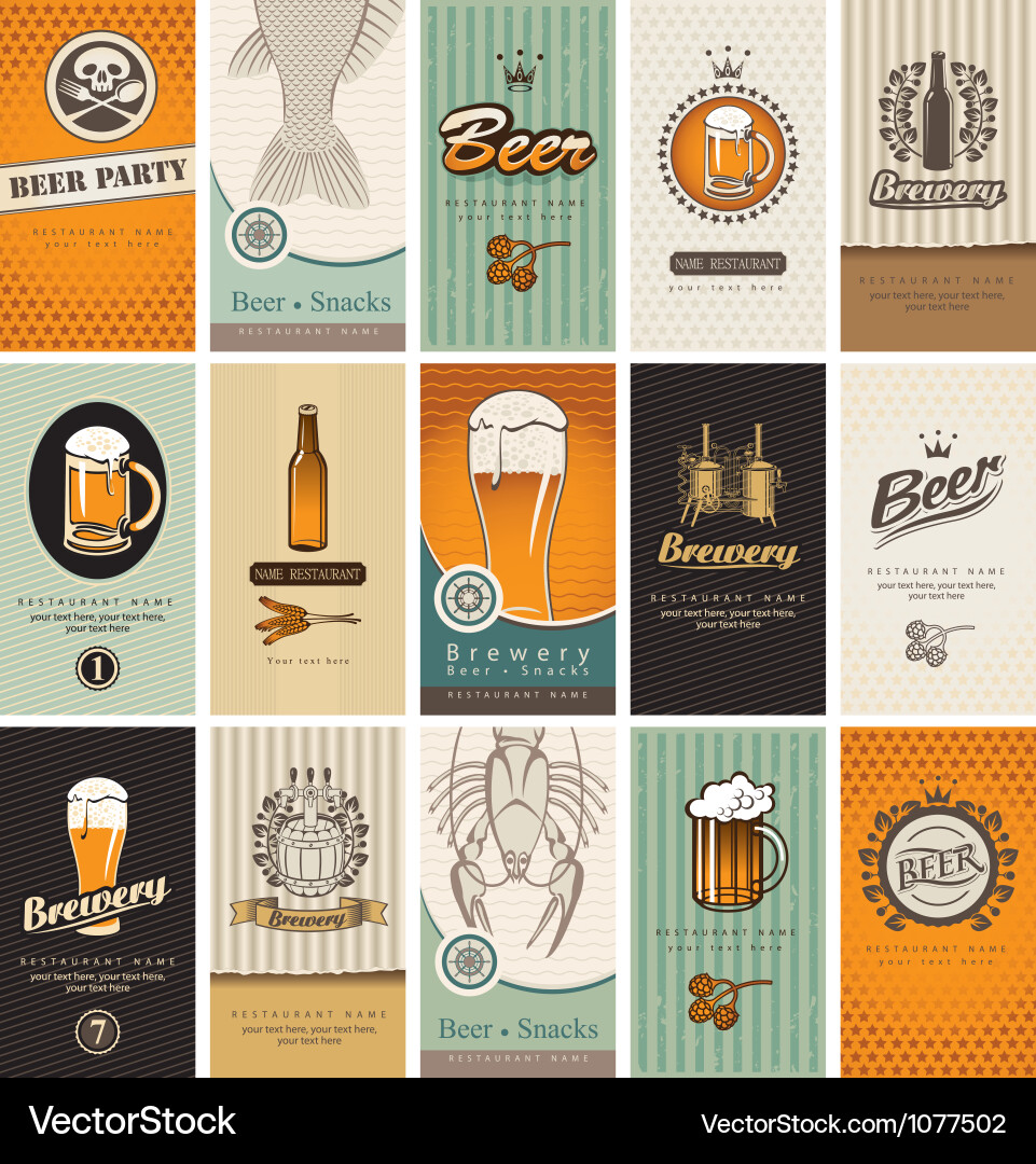 Beer card Royalty Free Vector Image - VectorStock
