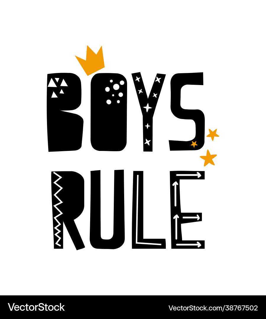 Boys rule slogan design Royalty Free Vector Image