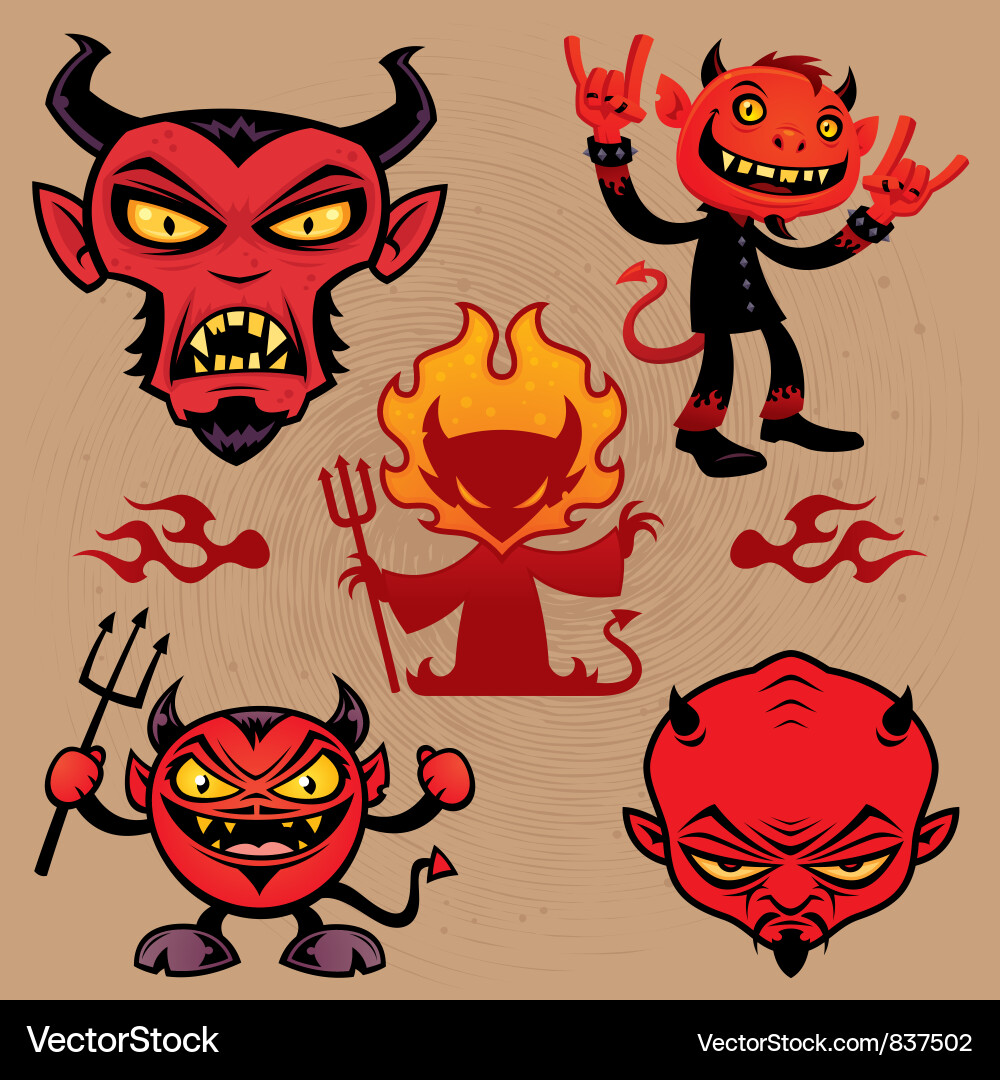 Cartoon devil collection Royalty Free Vector Image