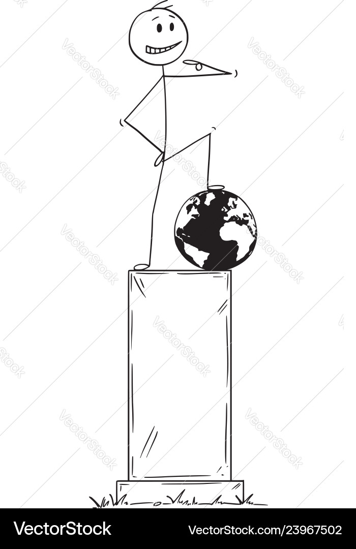 Egoist Statue - Self-Centered Man Royalty Free Vector Image