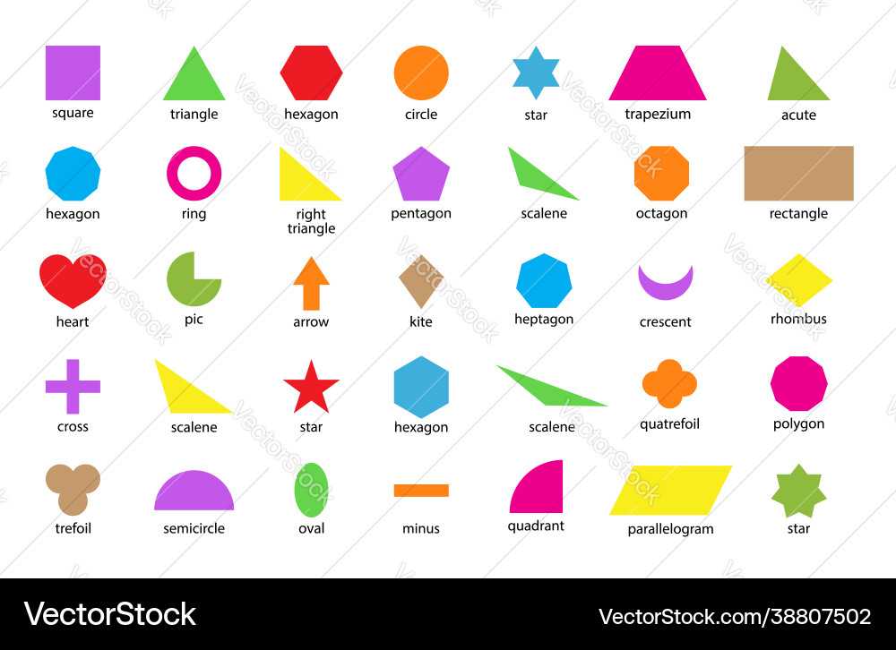 Geometric shape basic figure for education Vector Image