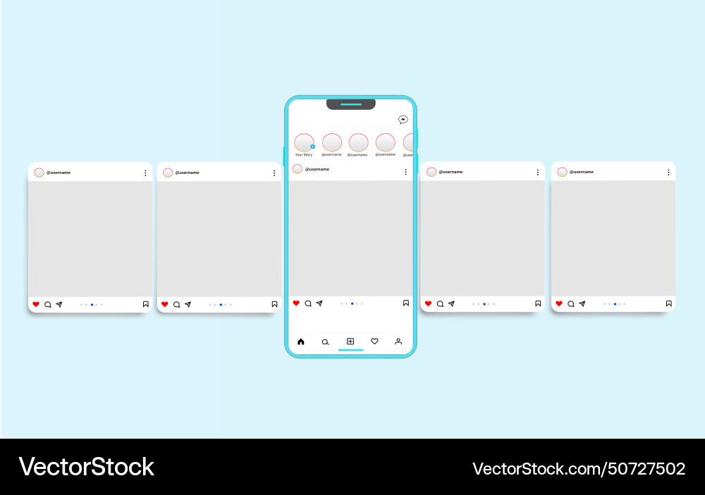 Instagram carousel post template Royalty Free Vector Image