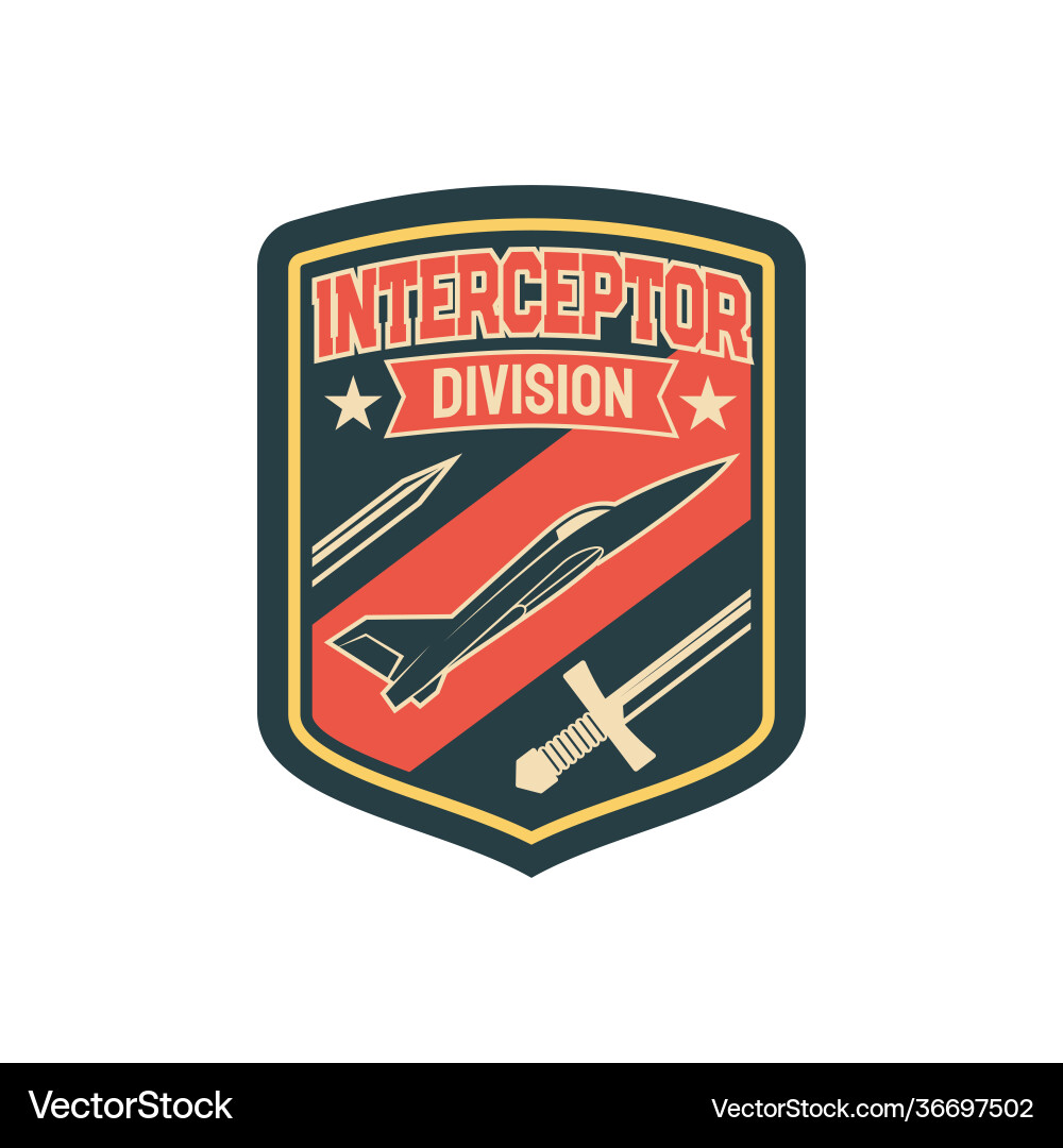 Interceptor squad army chevron insignia isolated Vector Image