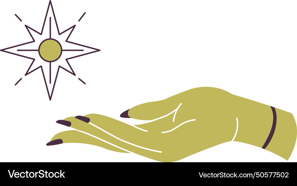 Mystic hand holding star spiritual practices Vector Image