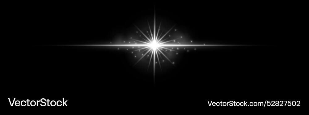 Ray beam light realistic effect white glow Vector Image