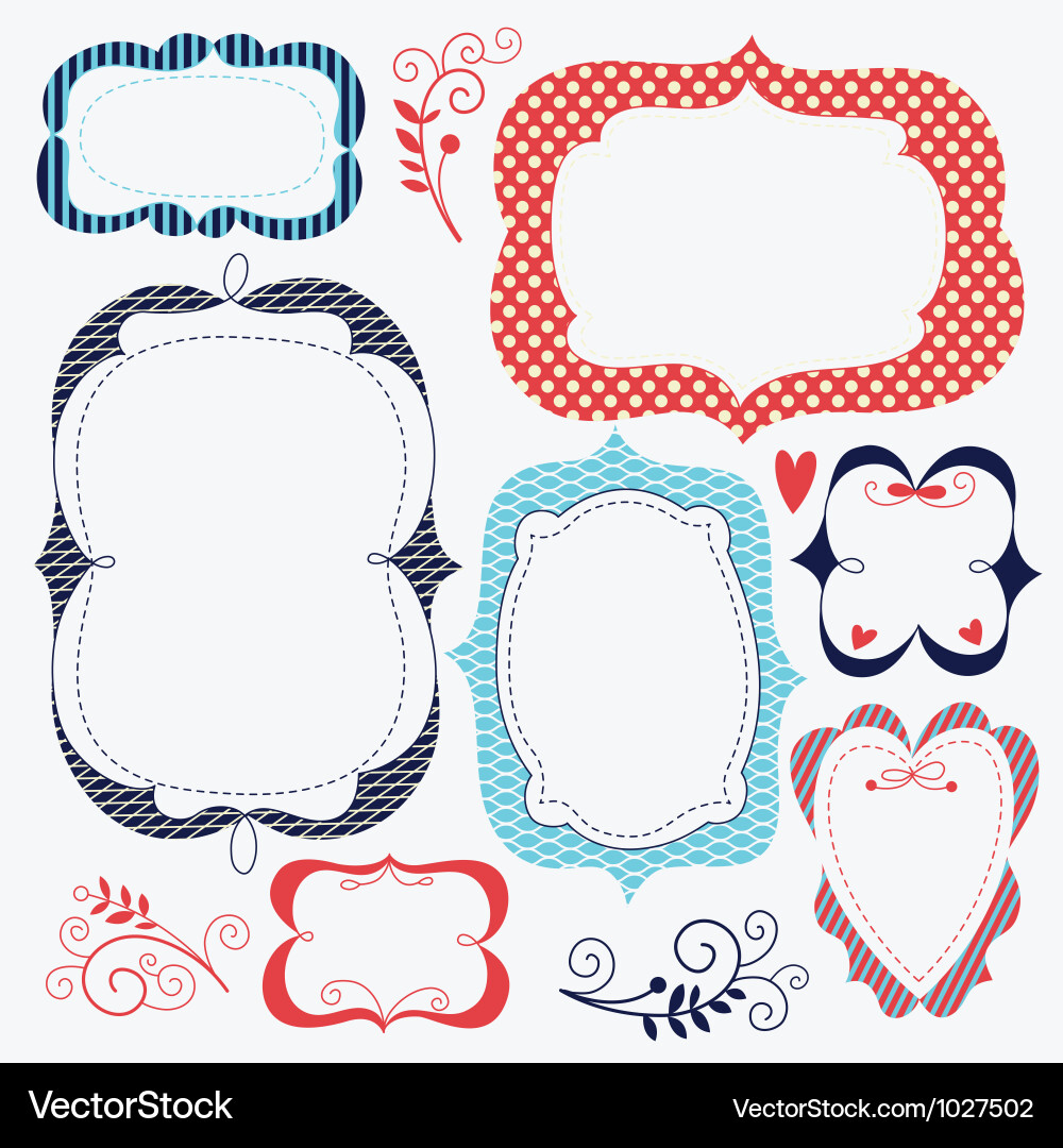 Romantic Frames Collection Royalty Free Vector Image