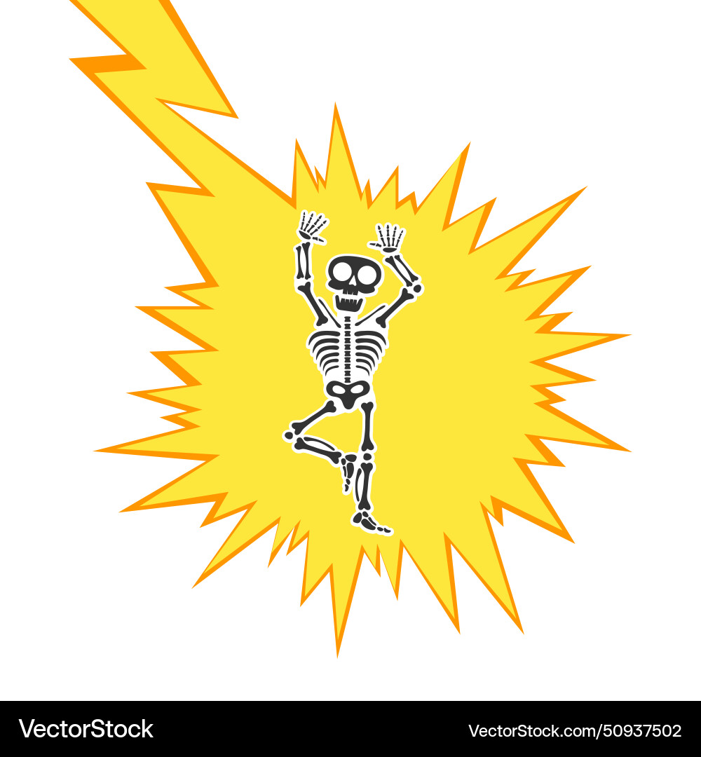 Skeleton electric shock by high voltage Royalty Free Vector