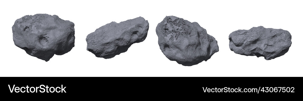 Stone asteroids meteor or space boulder rock Vector Image