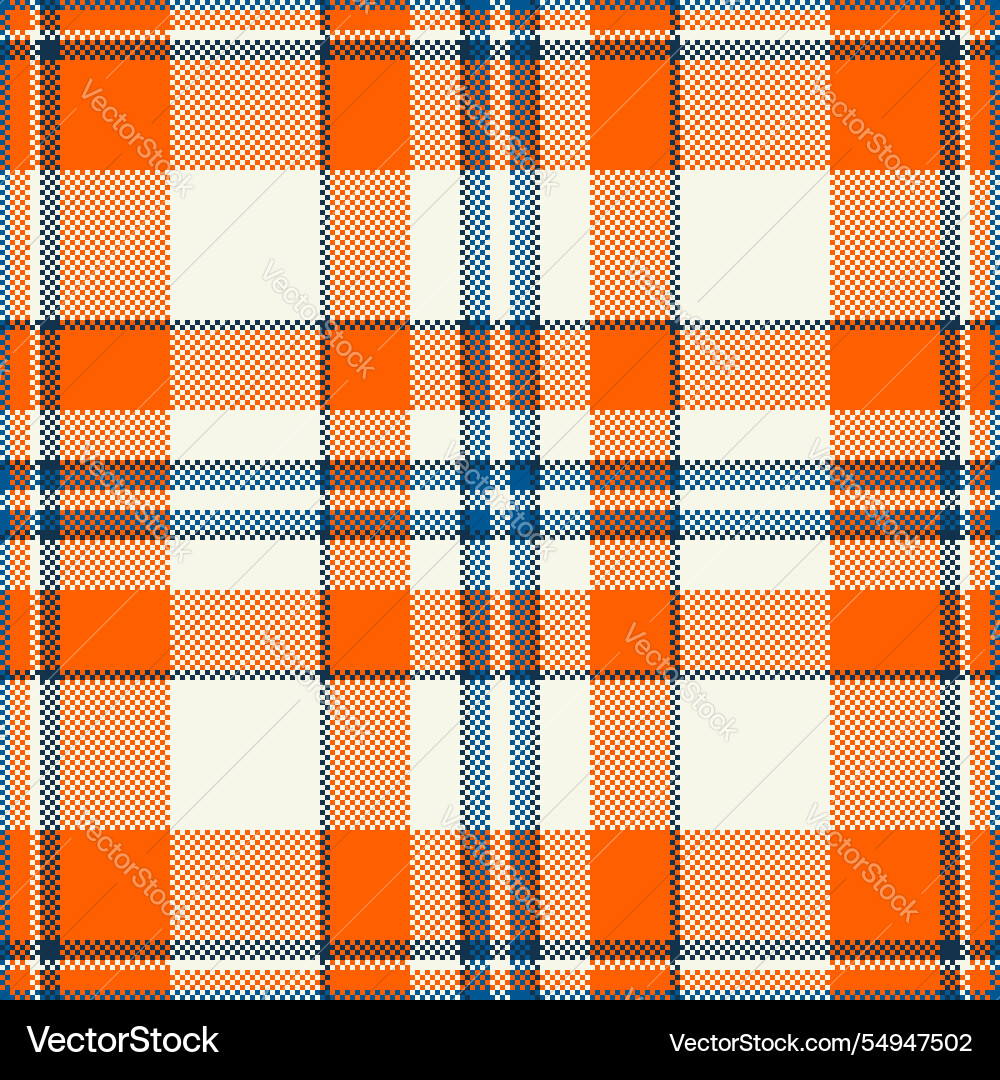 Vibrant orange and blue plaid pattern perfect Vector Image