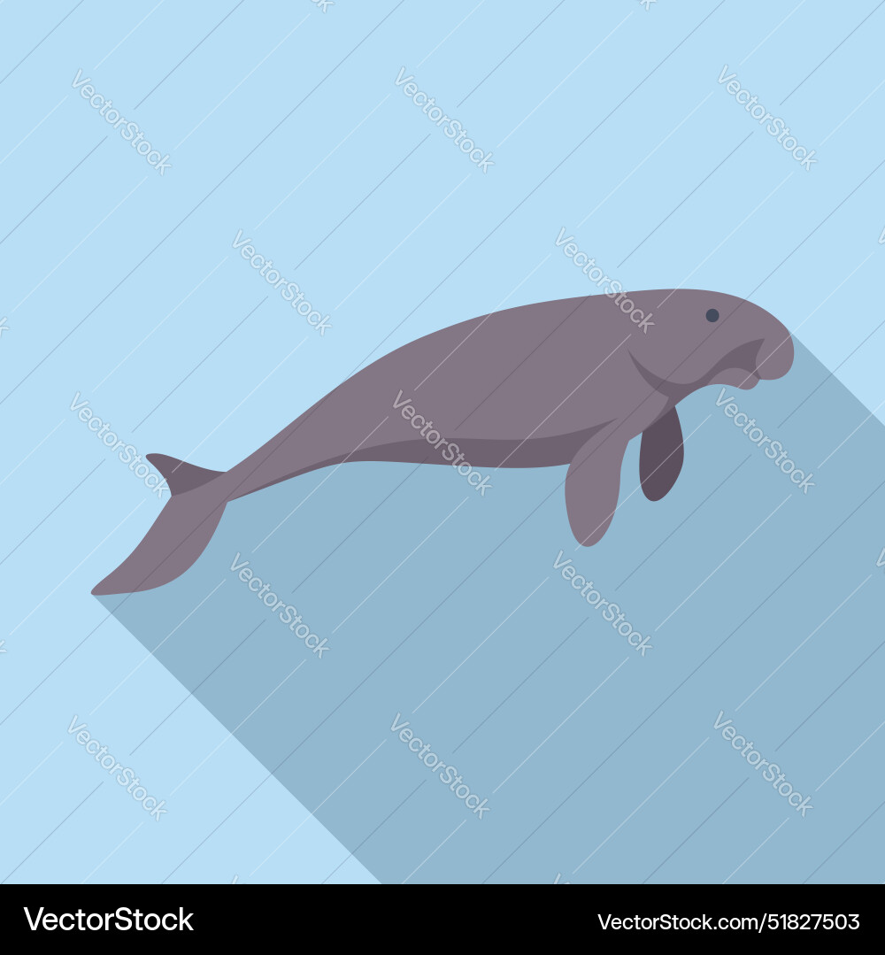 A dugong swimming underwater Royalty Free Vector Image
