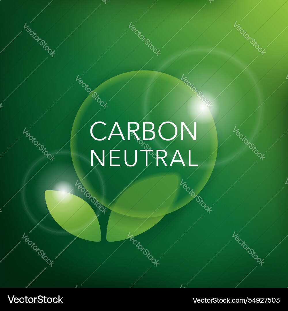 Carbon neutral green shiny banner Royalty Free Vector Image