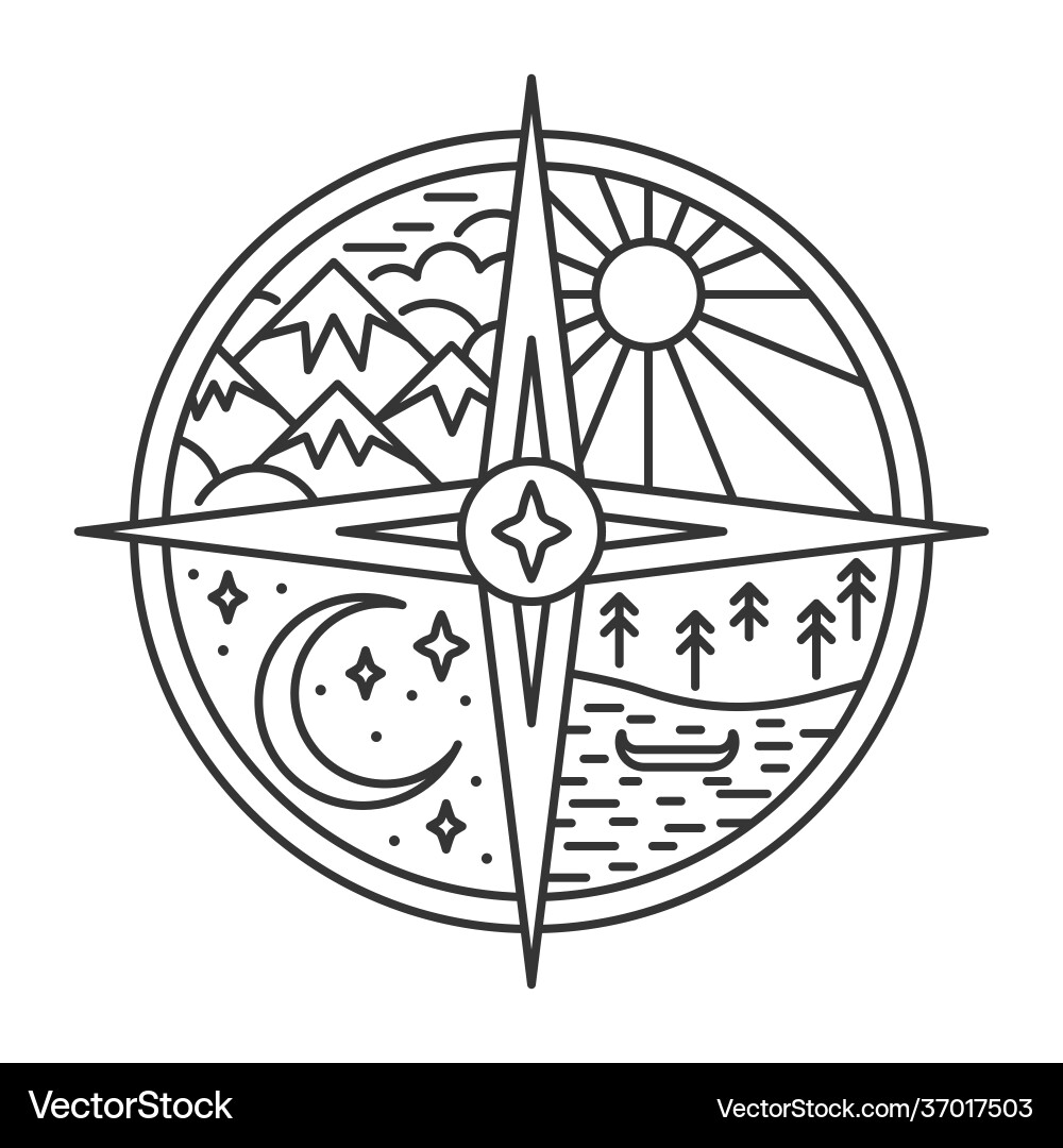 Compass Line Art Vector Images (over 15,000)