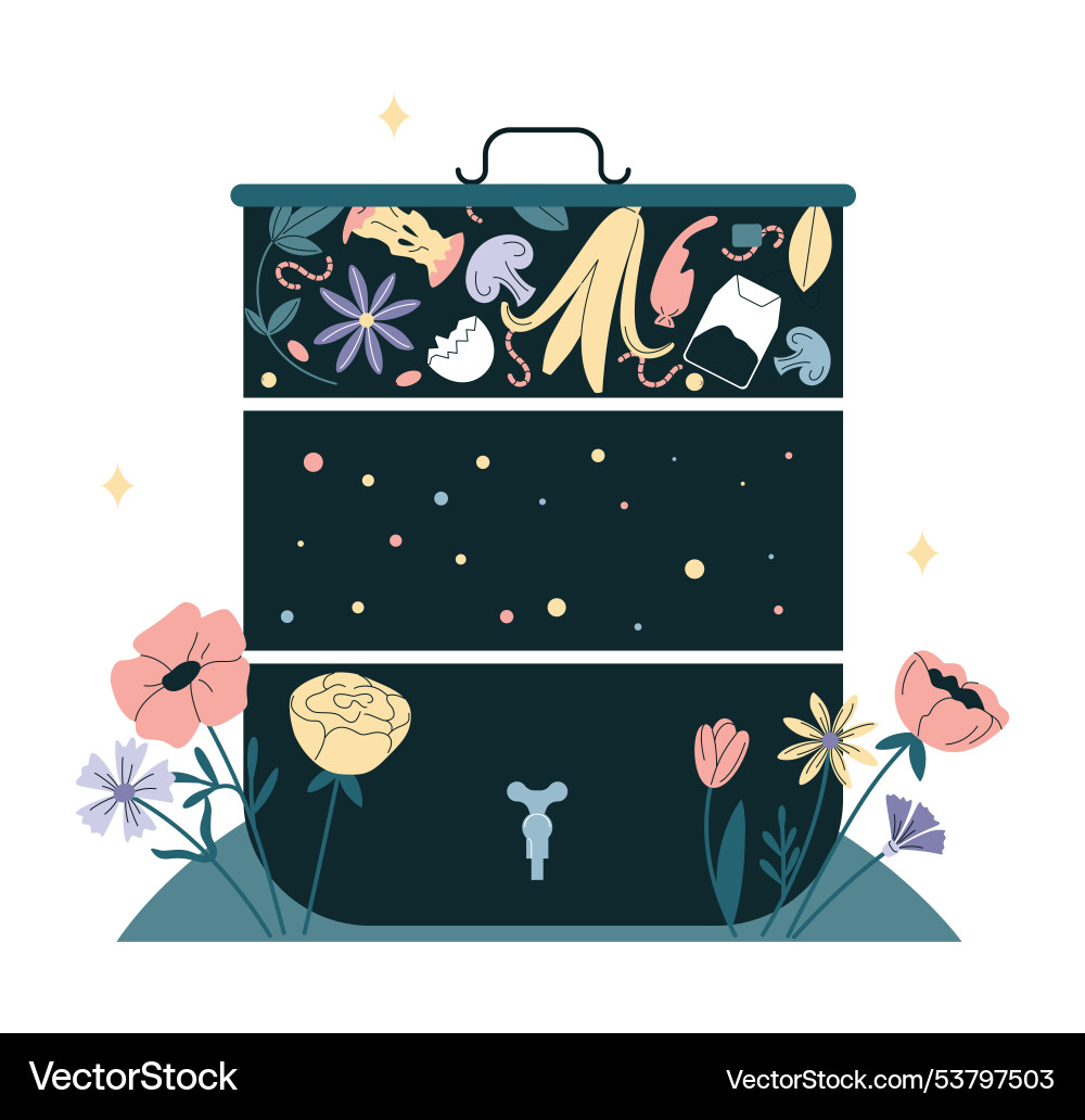 Composting food waste and leftovers Royalty Free Vector