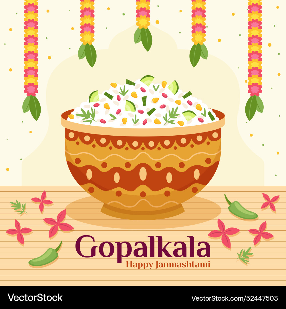 Flat gopalkala Royalty Free Vector Image - VectorStock