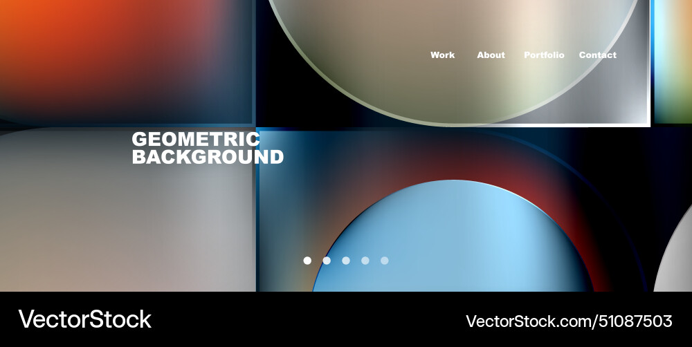 Metallic geometric circles in electric blue for Vector Image