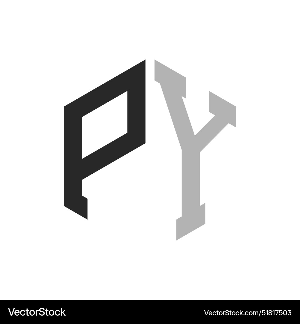 Modern unique hexagon letter py logo design Vector Image