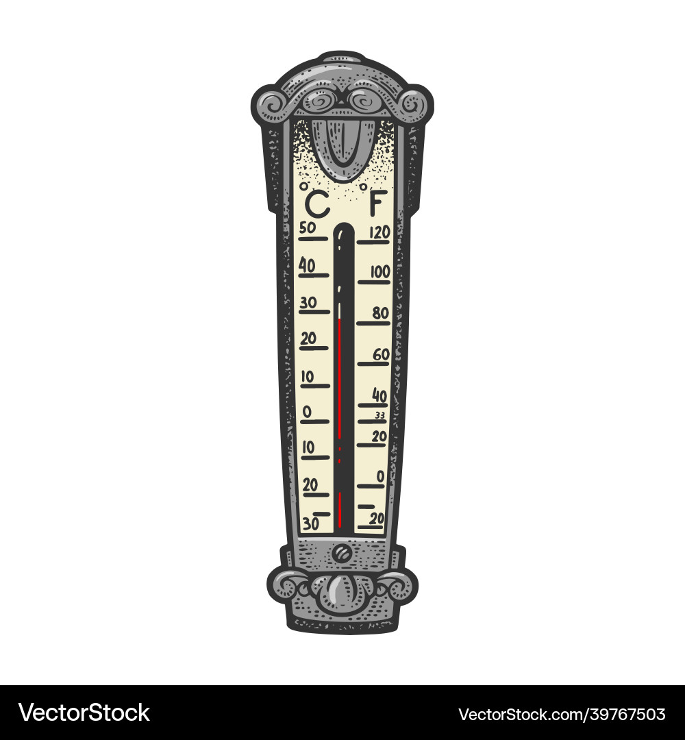 Outdoor thermometer sketch Royalty Free Vector Image