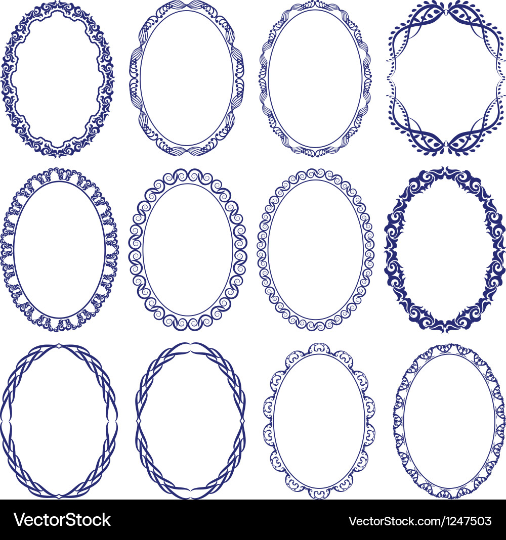 Oval borders Royalty Free Vector Image - VectorStock
