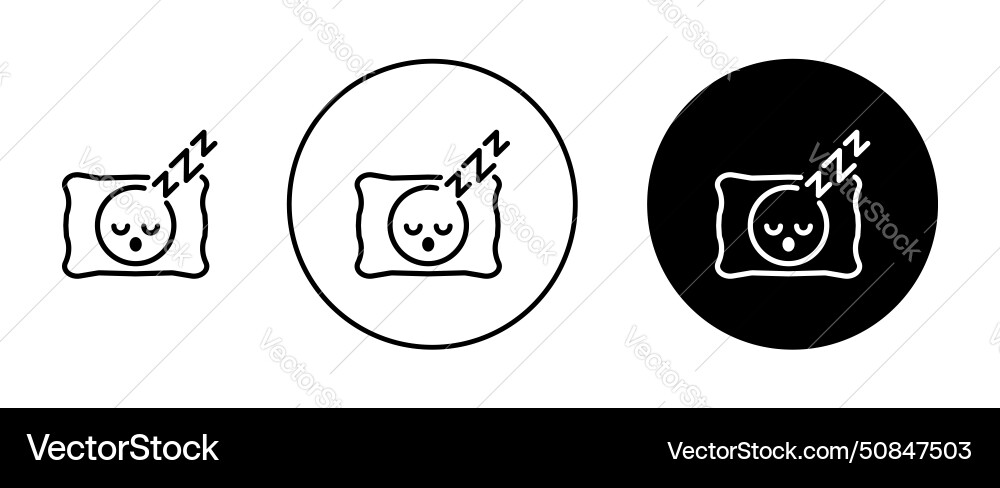 Sleeping icon set rest areas need with sleep Vector Image