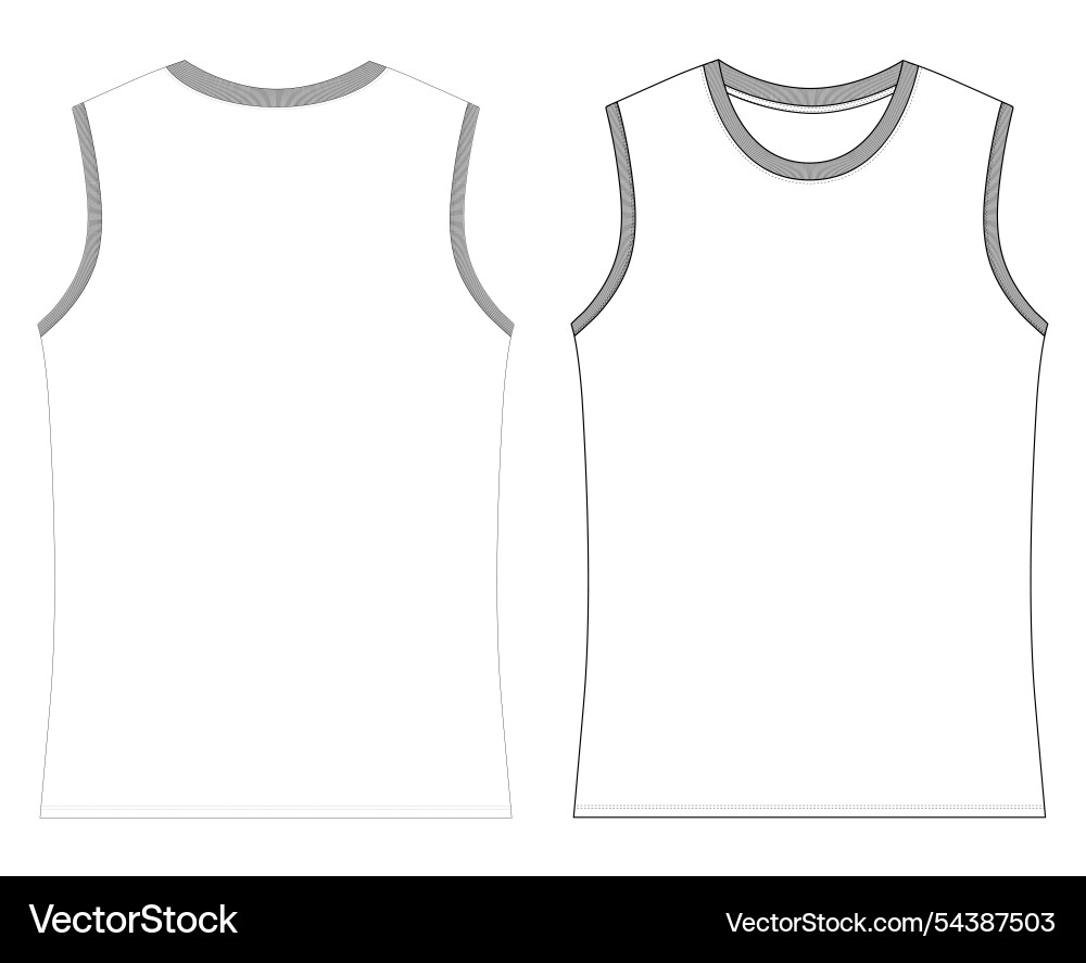 Sleeveless t shirt template d Royalty Free Vector Image