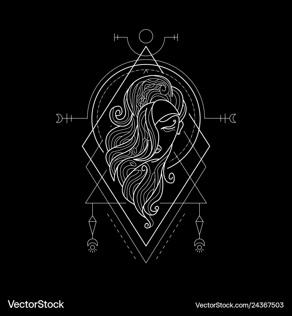 Virgo Zodiac Geometric Symbol Royalty Free Vector Image
