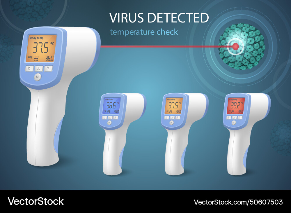 Virus detected realistic background Royalty Free Vector