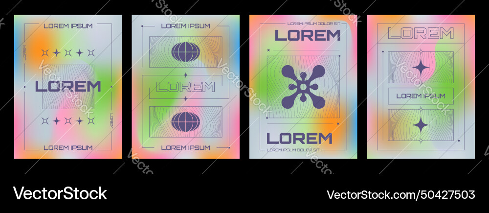 Y2k style poster design template Royalty Free Vector Image