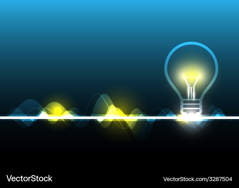 Abstract electricity and light bulb Royalty Free Vector