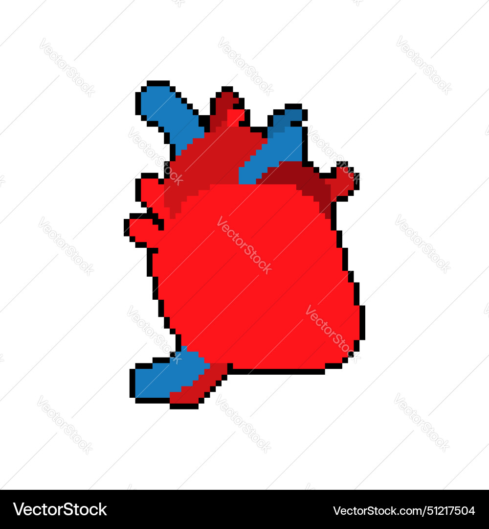 Anatomical heart pixel art 8 bit internal organ Vector Image