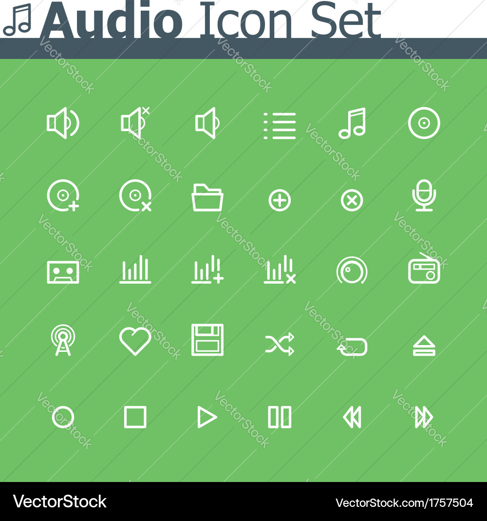 Audio icon set Royalty Free Vector Image - VectorStock