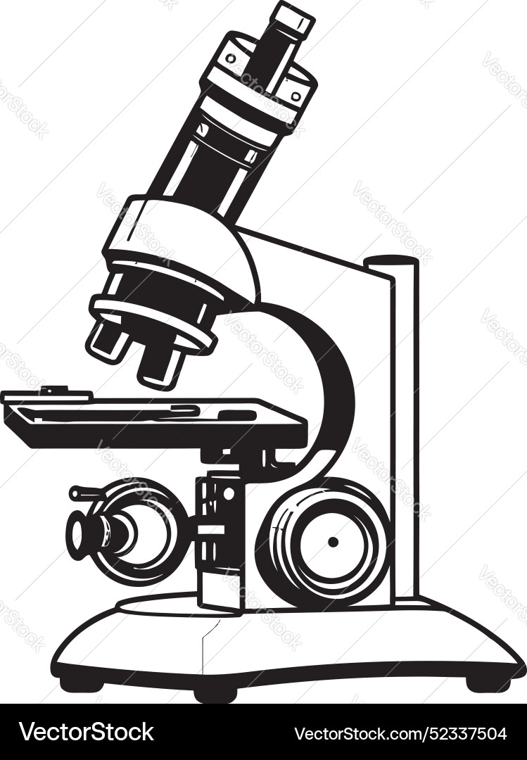 Black scope icon iconic emblem scientific Vector Image