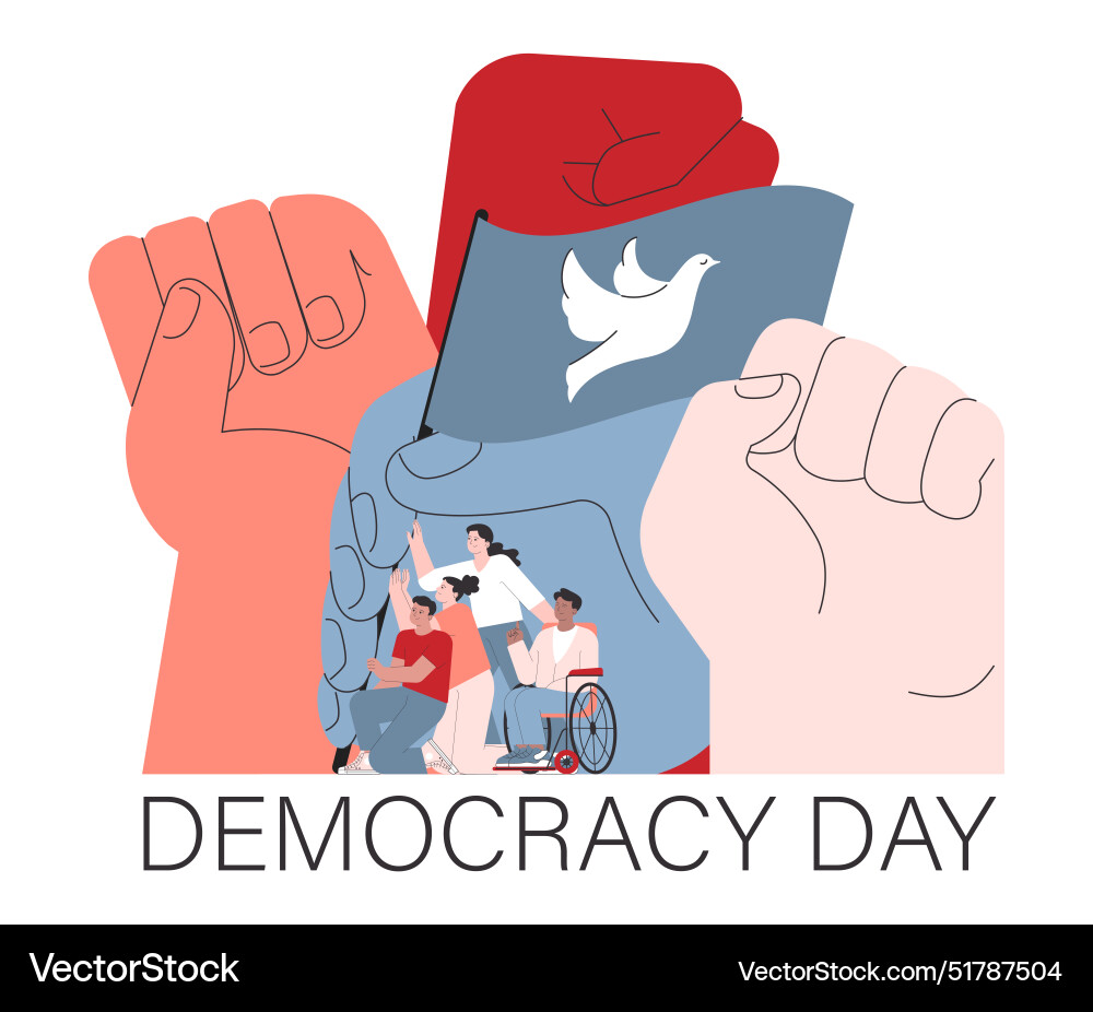 Democracy political system liberty and voting Vector Image