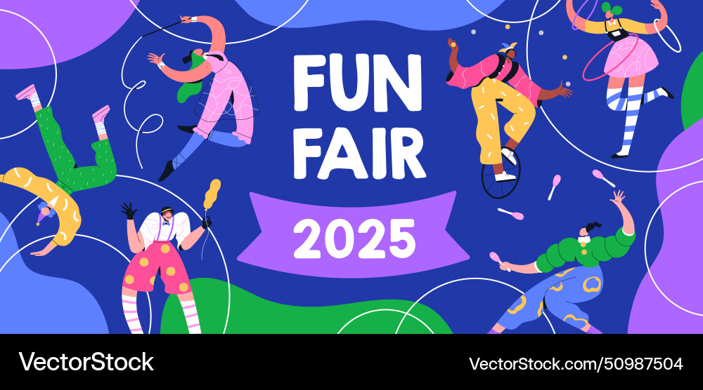 Fun fair carnival banner design carnaval happy Vector Image