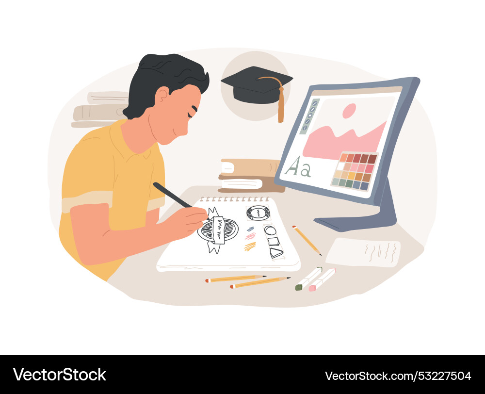 Graphic design course isolated cartoon Royalty Free Vector